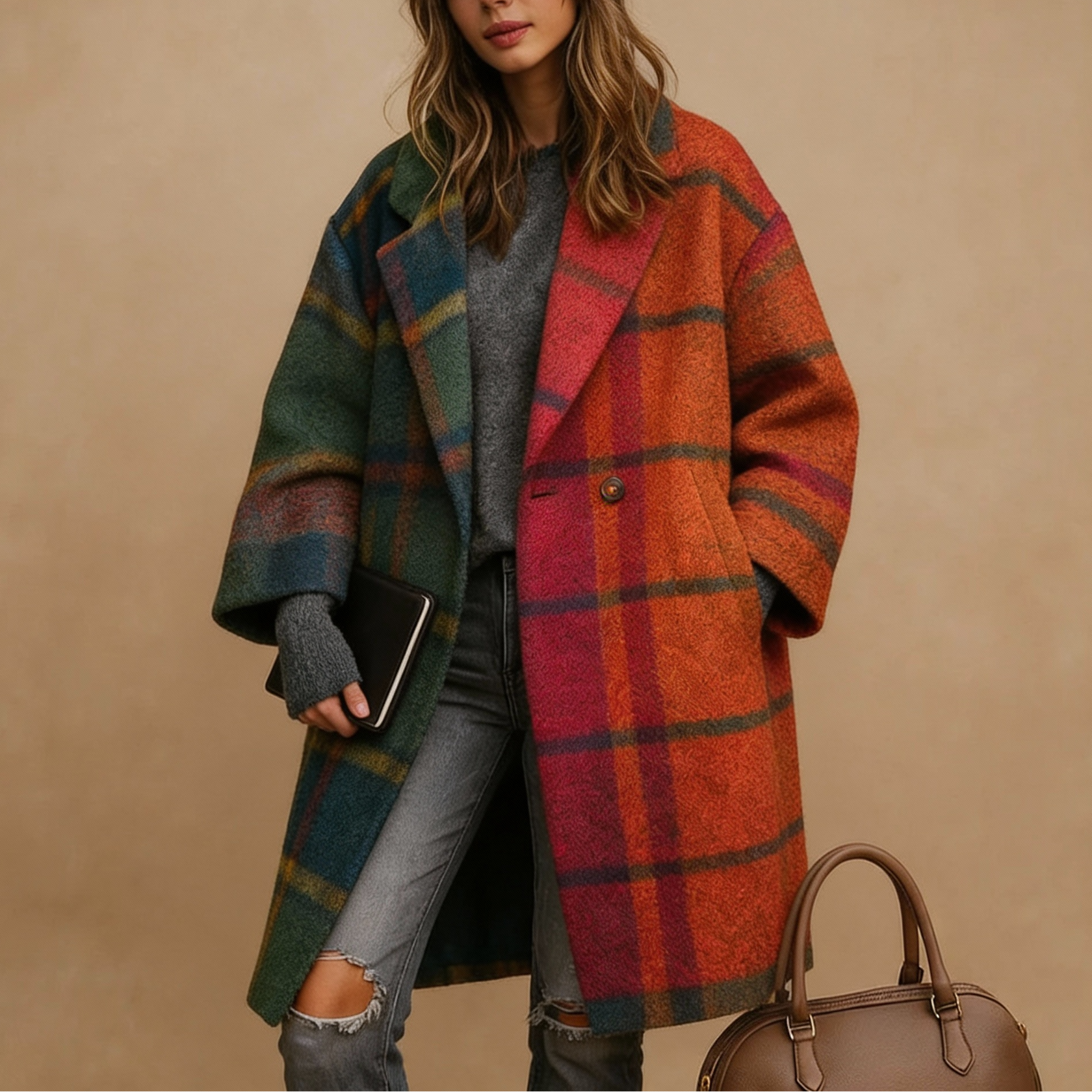 Amelia | Oversized Check Coat – Noble Society